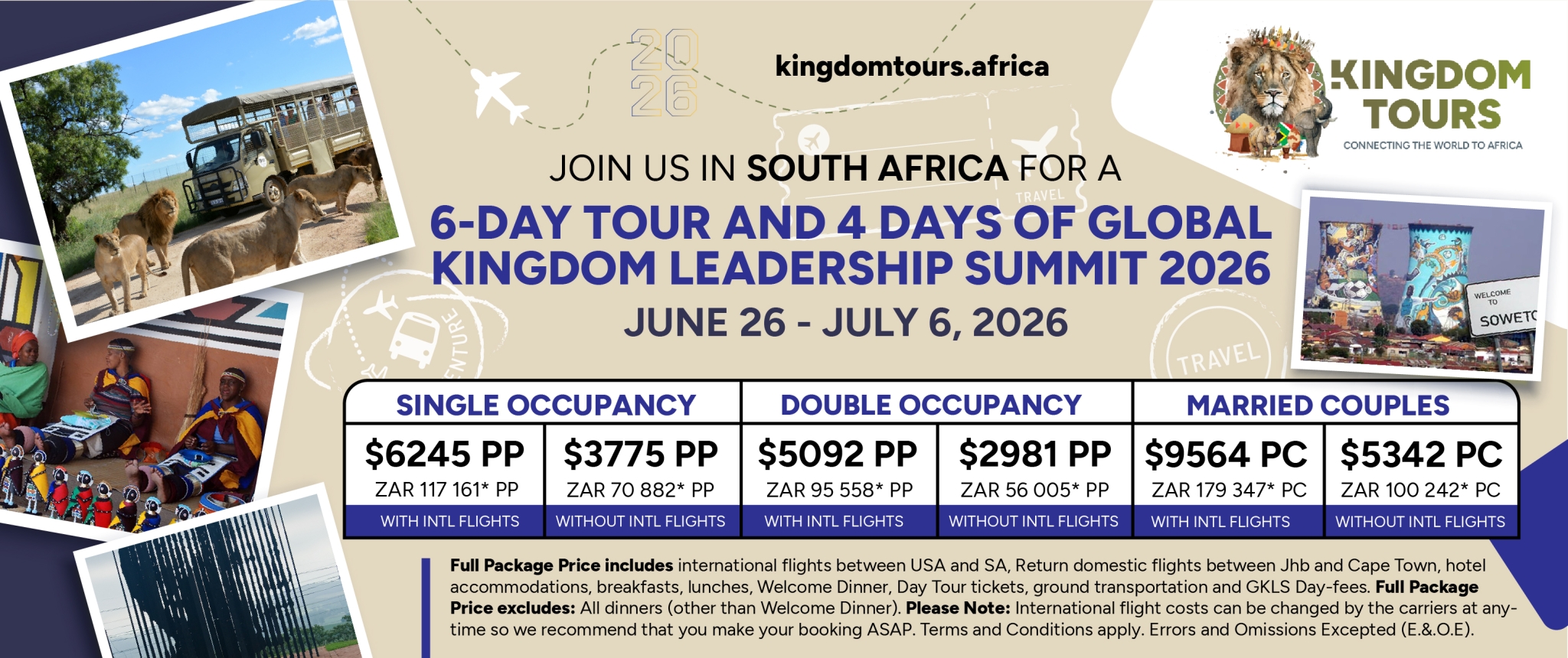 GKLS 2026 SA-Tour Itinerary – Kingdom Tours